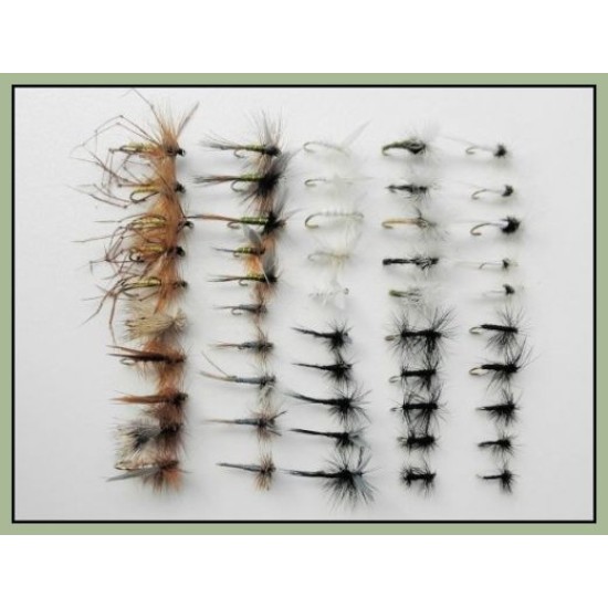 Barbless Dry trout flies summer fly fishing mixed pack - Troutflies UK